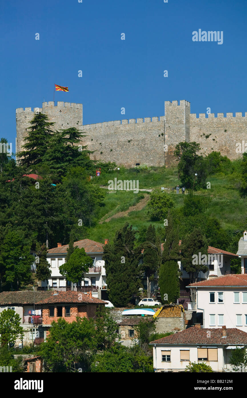 MACEDONIA, Ohrid. Car Samoil's Castle and Old Town from Sveti Kliment ...