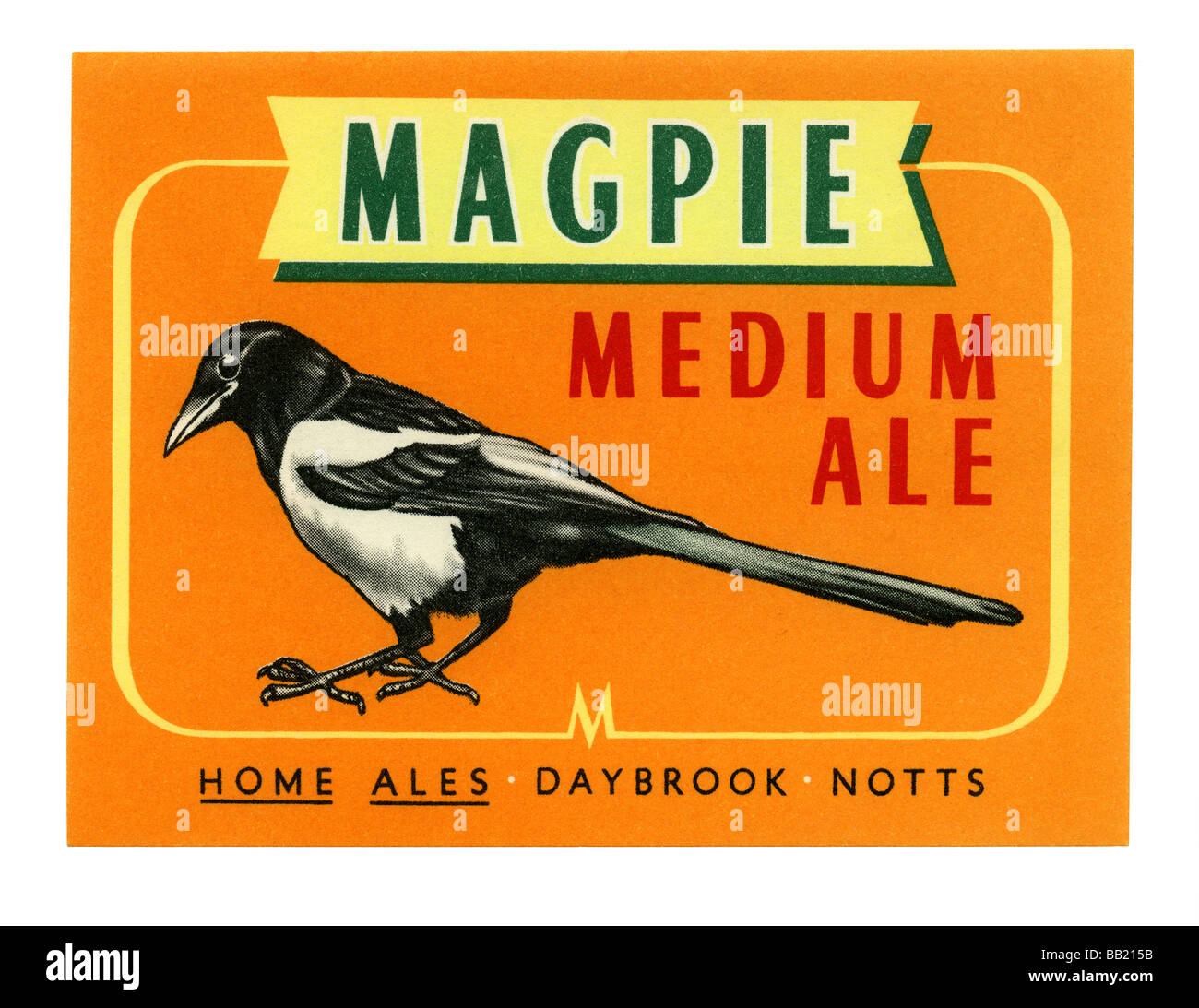 Old British beer label for Home's Magpie Medium Ale Daybrook Nottingham ...