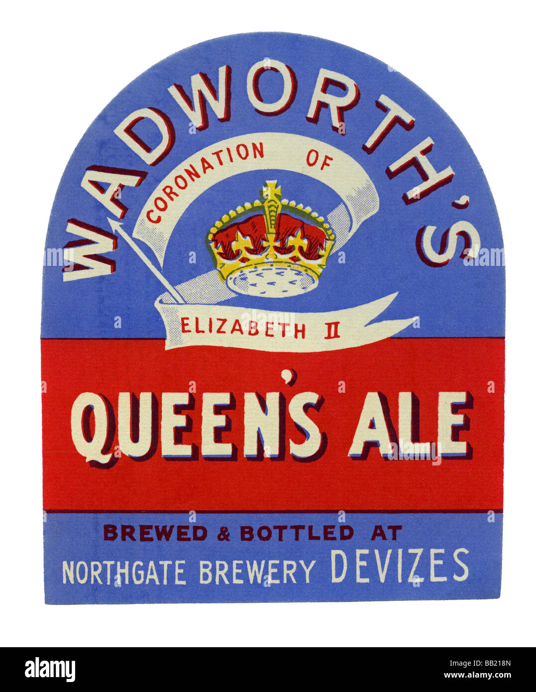 Old British beer label for Wadworth's Queen's Ale, Devizes, Wiltshire ...