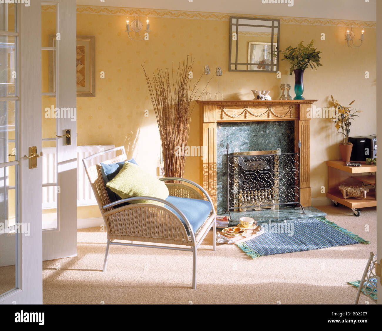 a classically designed english home and fireplace Stock Photo - Alamy