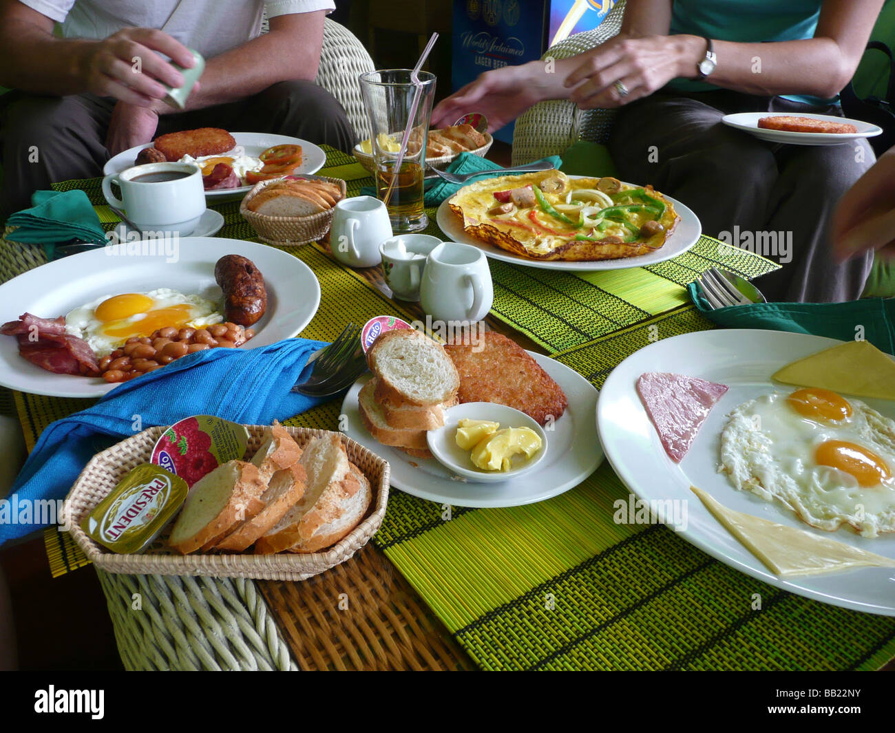 Cambodia. Phnom Penh. Western style breakfast at the Green Mango ...