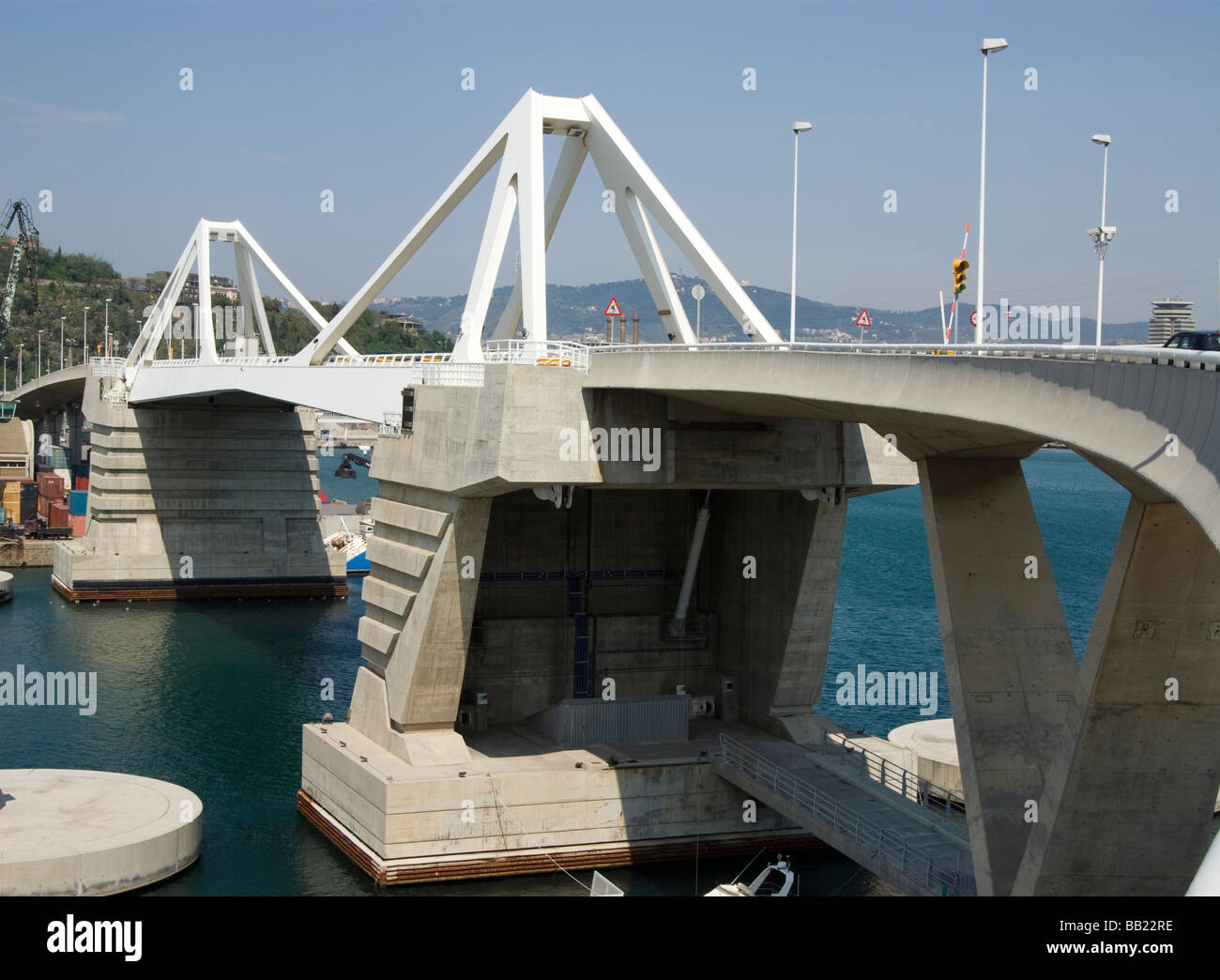 Spain.Port of Barcelona.New bridge Stock Photo - Alamy