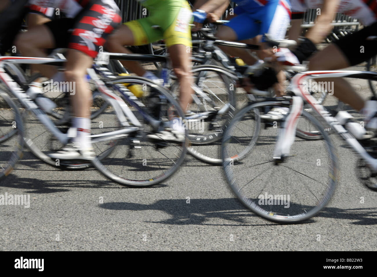 professional bike riders in road street race in city town Stock Photo ...