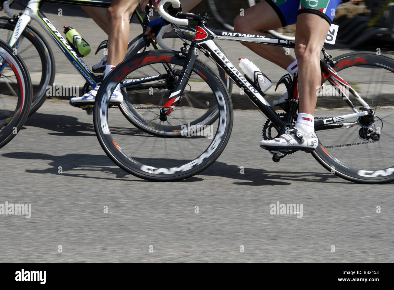 professional bike riders in road street race in city town Stock Photo ...