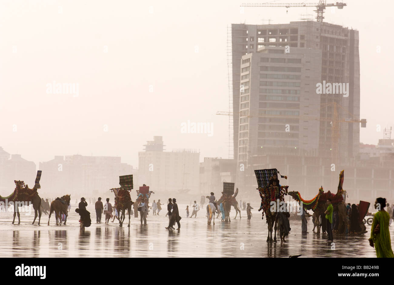 Pakistani s enjoying the camels and the sea on Clifton beach Karachi ...