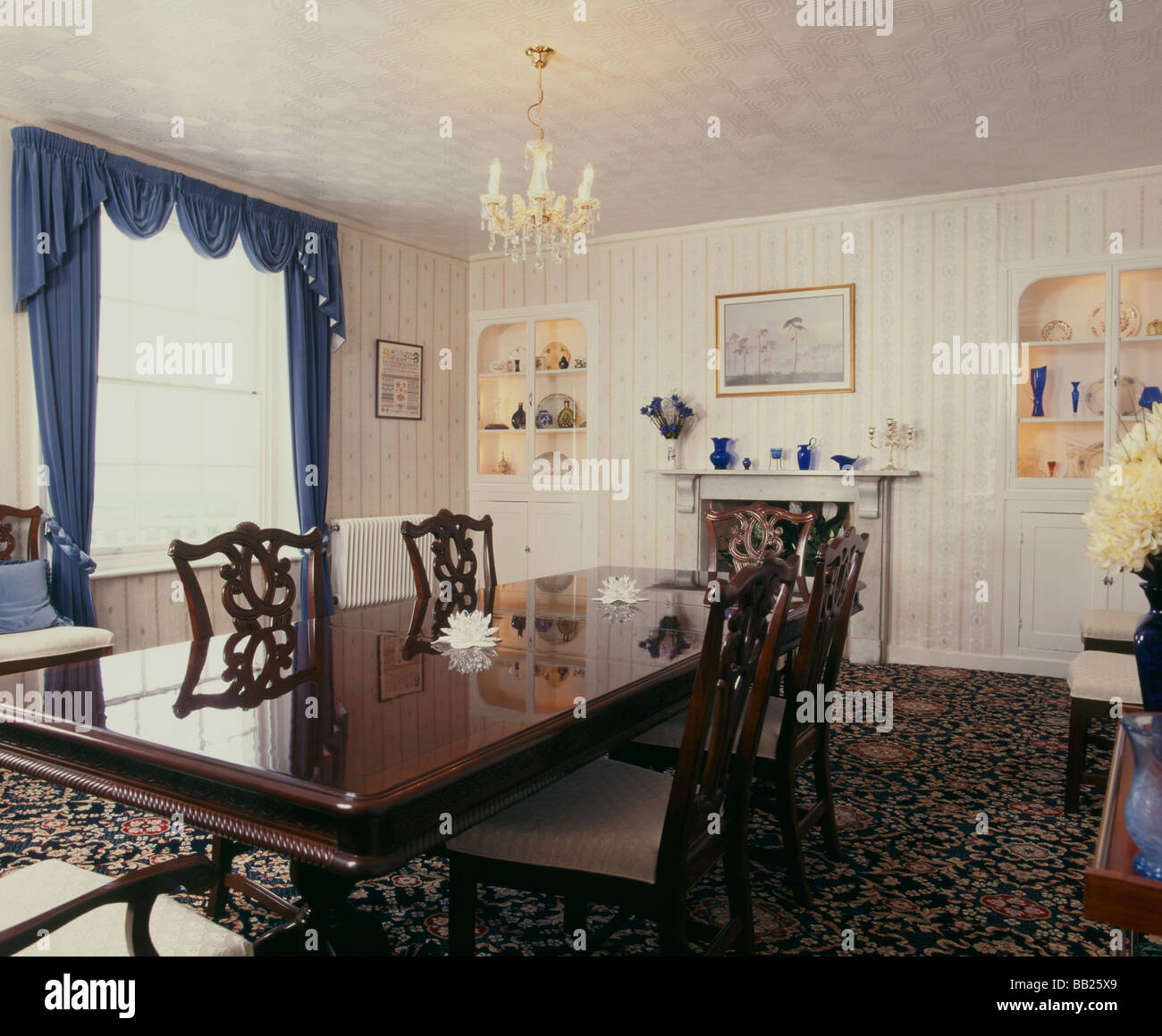 UK house interior, dining room traditional style Stock Photo - Alamy