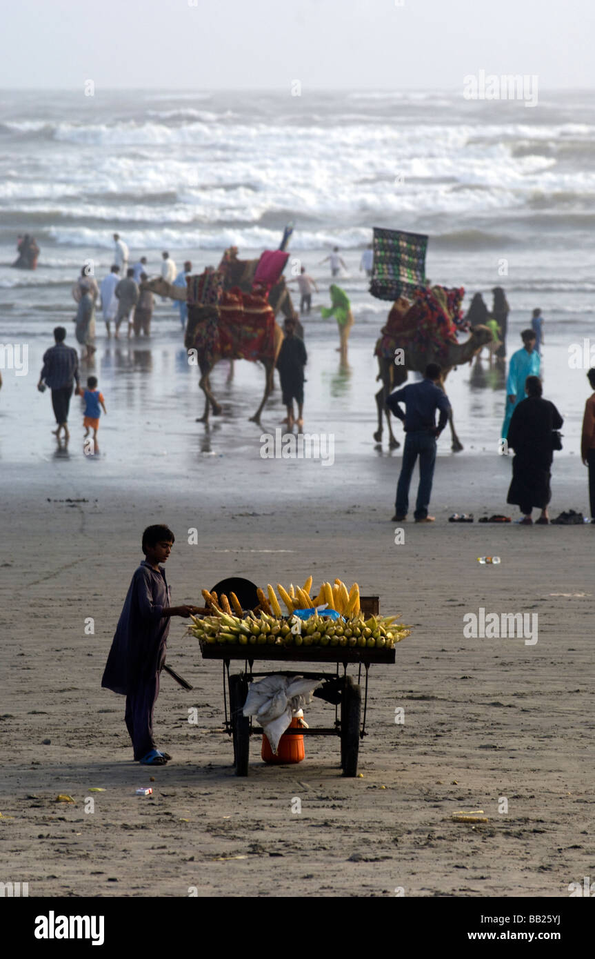 Pakistani s enjoying the camels and the sea on Clifton beach Karachi ...