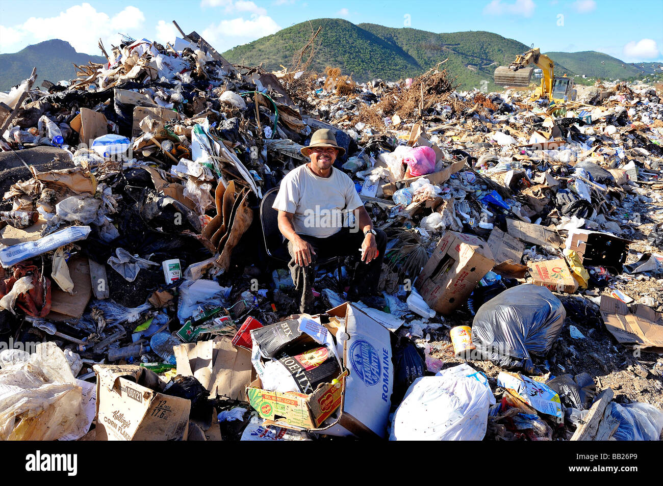 Sint Maarten the great salt pond landfill is used as a garbage dump ...