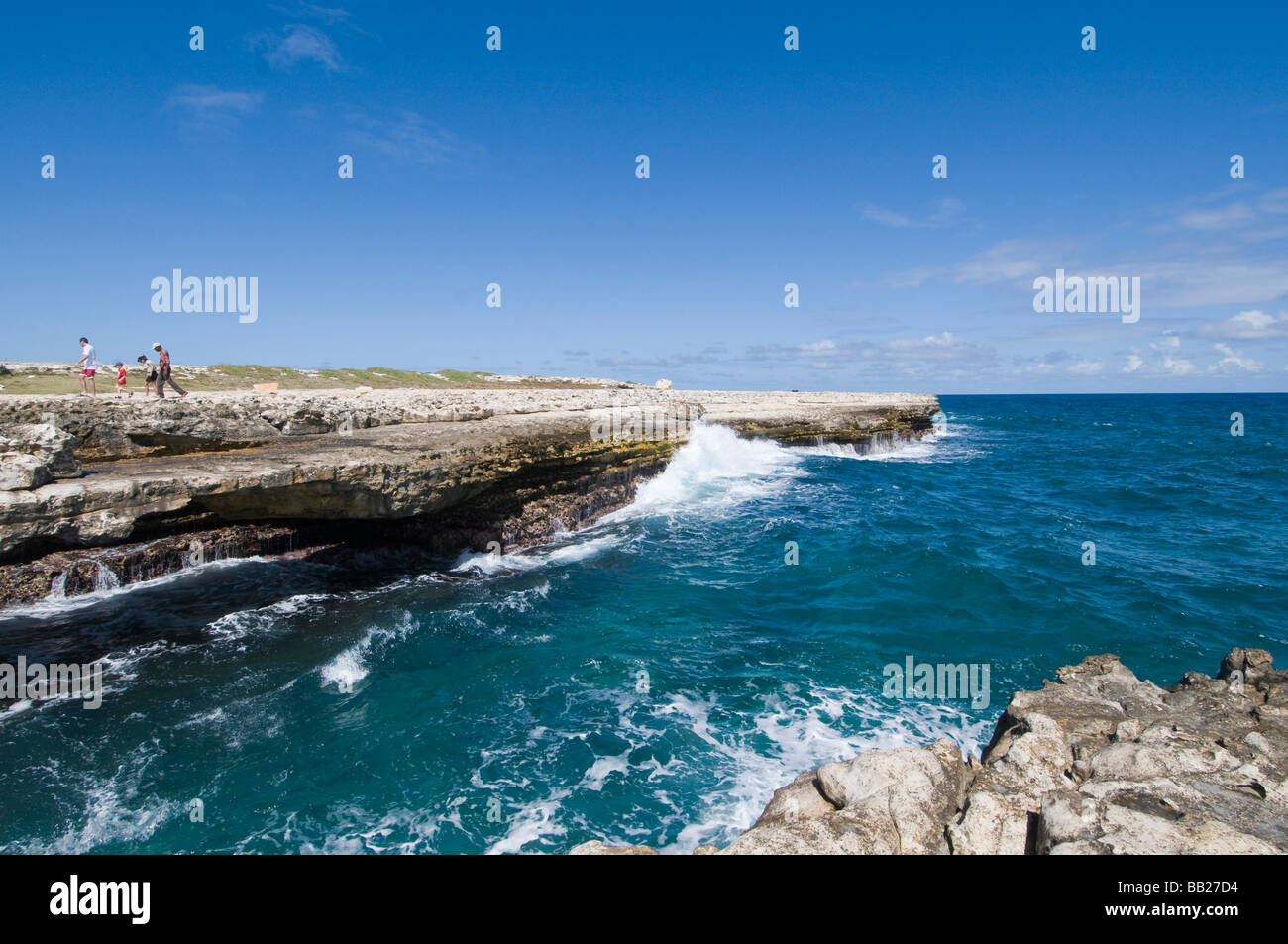 North America, Caribbean, Antigua, Devil's Bridge natural limestone ...
