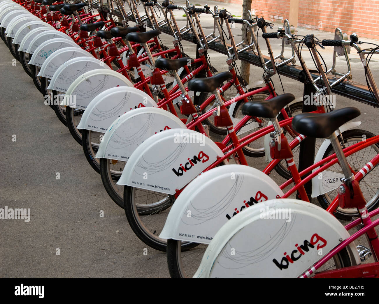 Barcelona.Spain.Barcelona Bicing,urban bike rental Stock Photo - Alamy