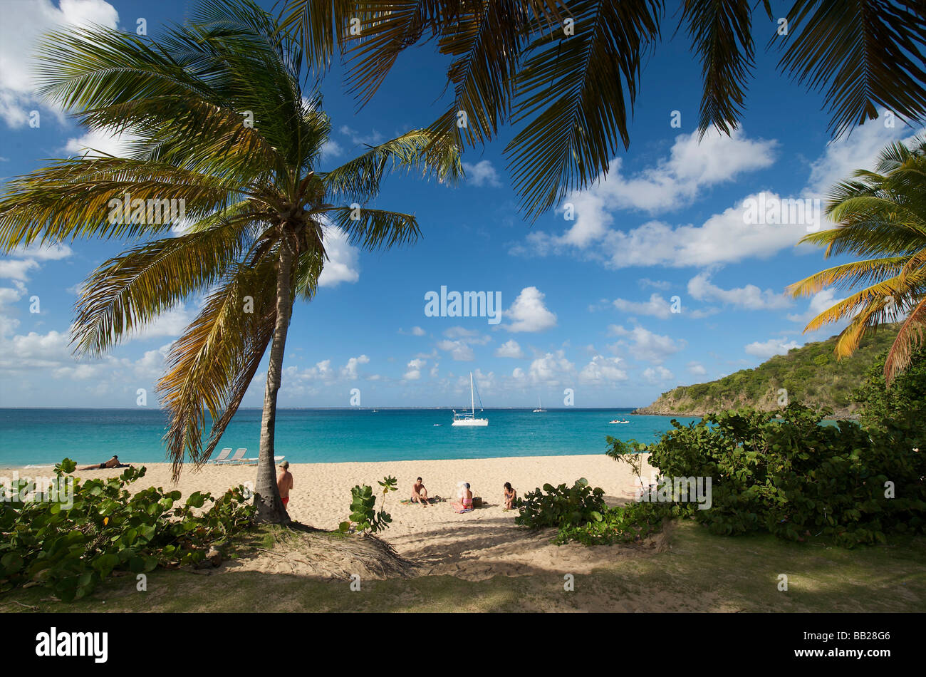 Happy bay beach st martin hi-res stock photography and images - Alamy