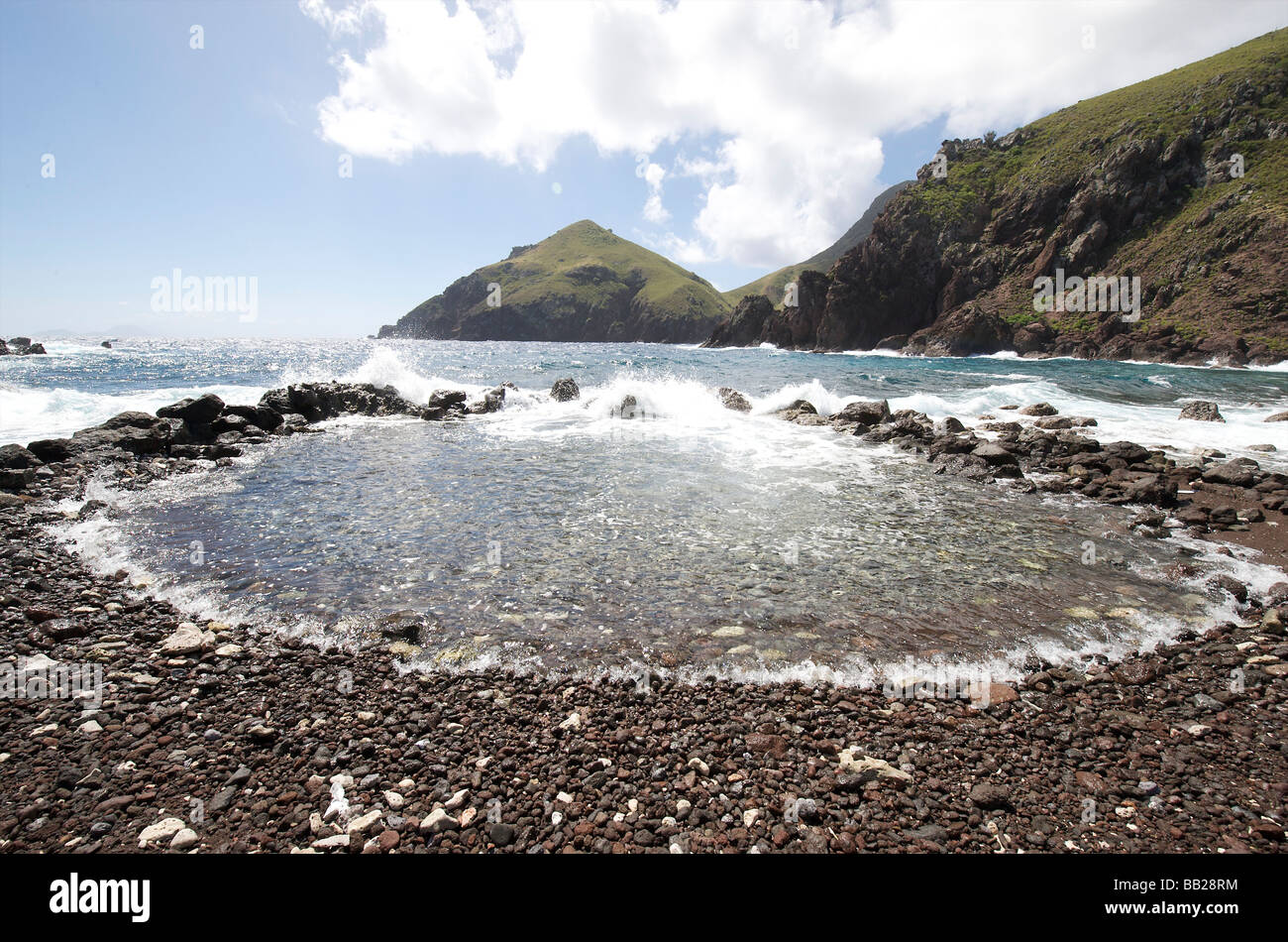 Saba cove bay manmade pool where children can swim safely Stock Photo ...