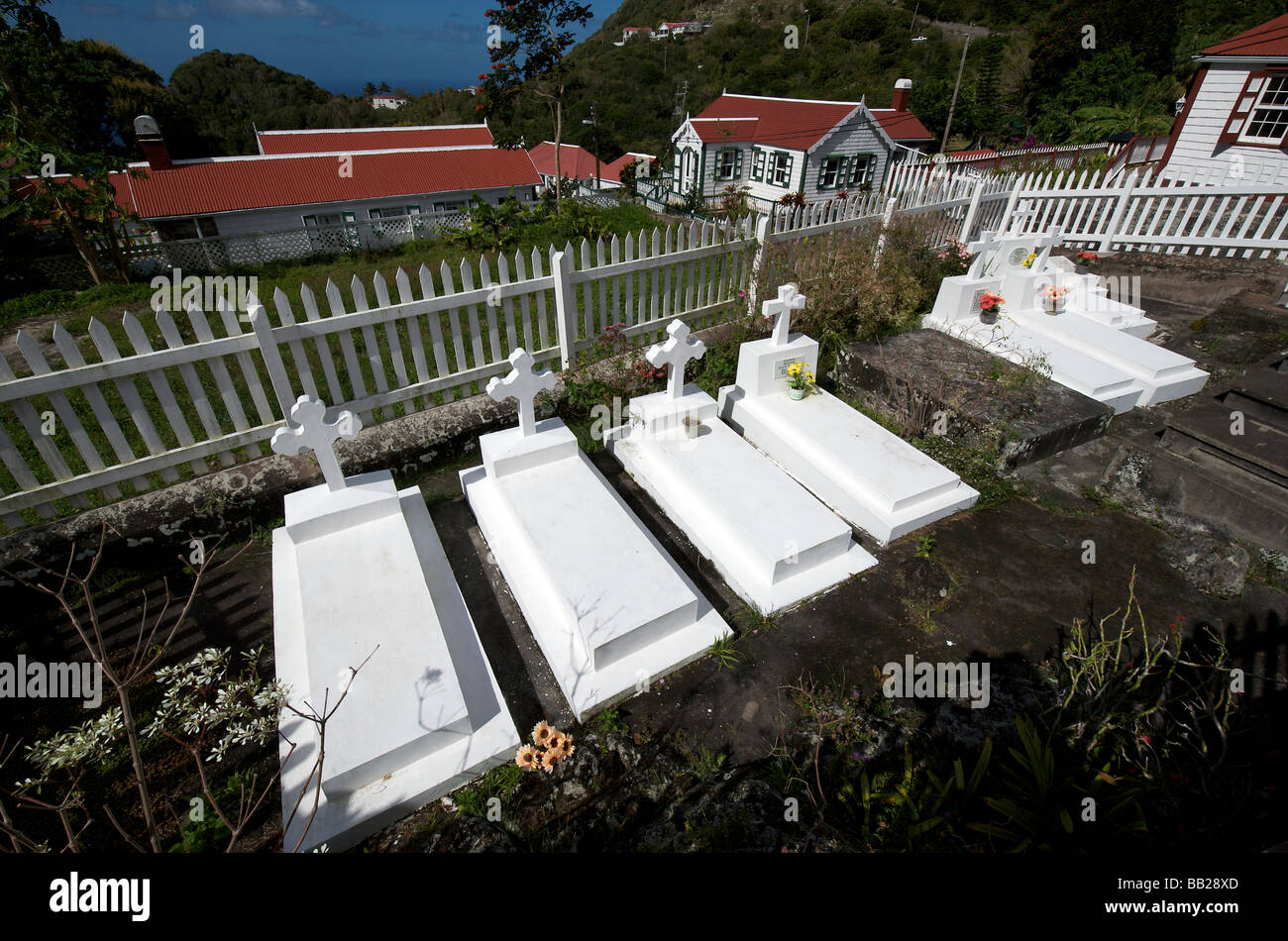 Saba people are burried in the garden Stock Photo - Alamy