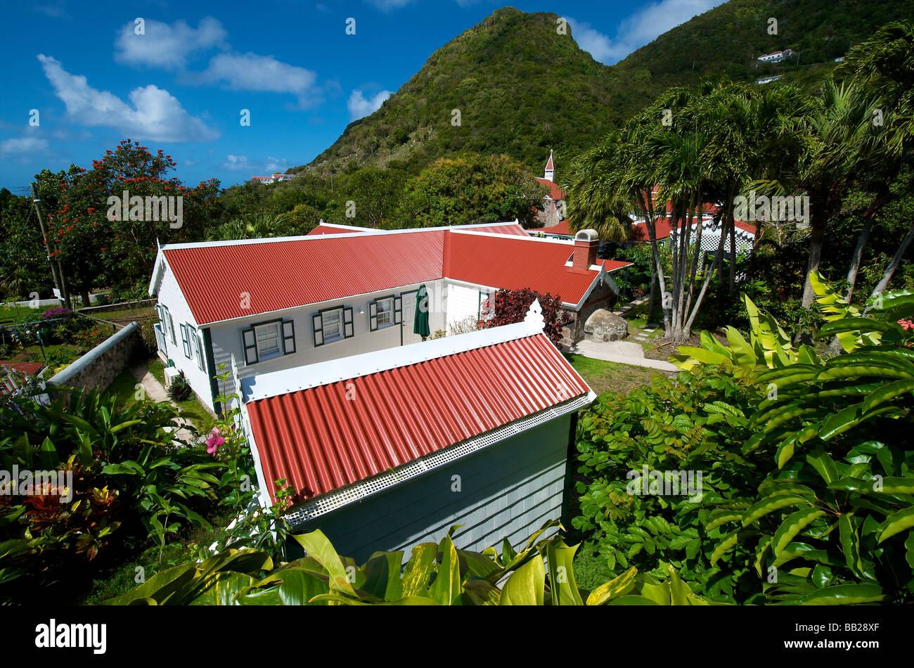 Saba Windwardside traditional architecture Stock Photo - Alamy