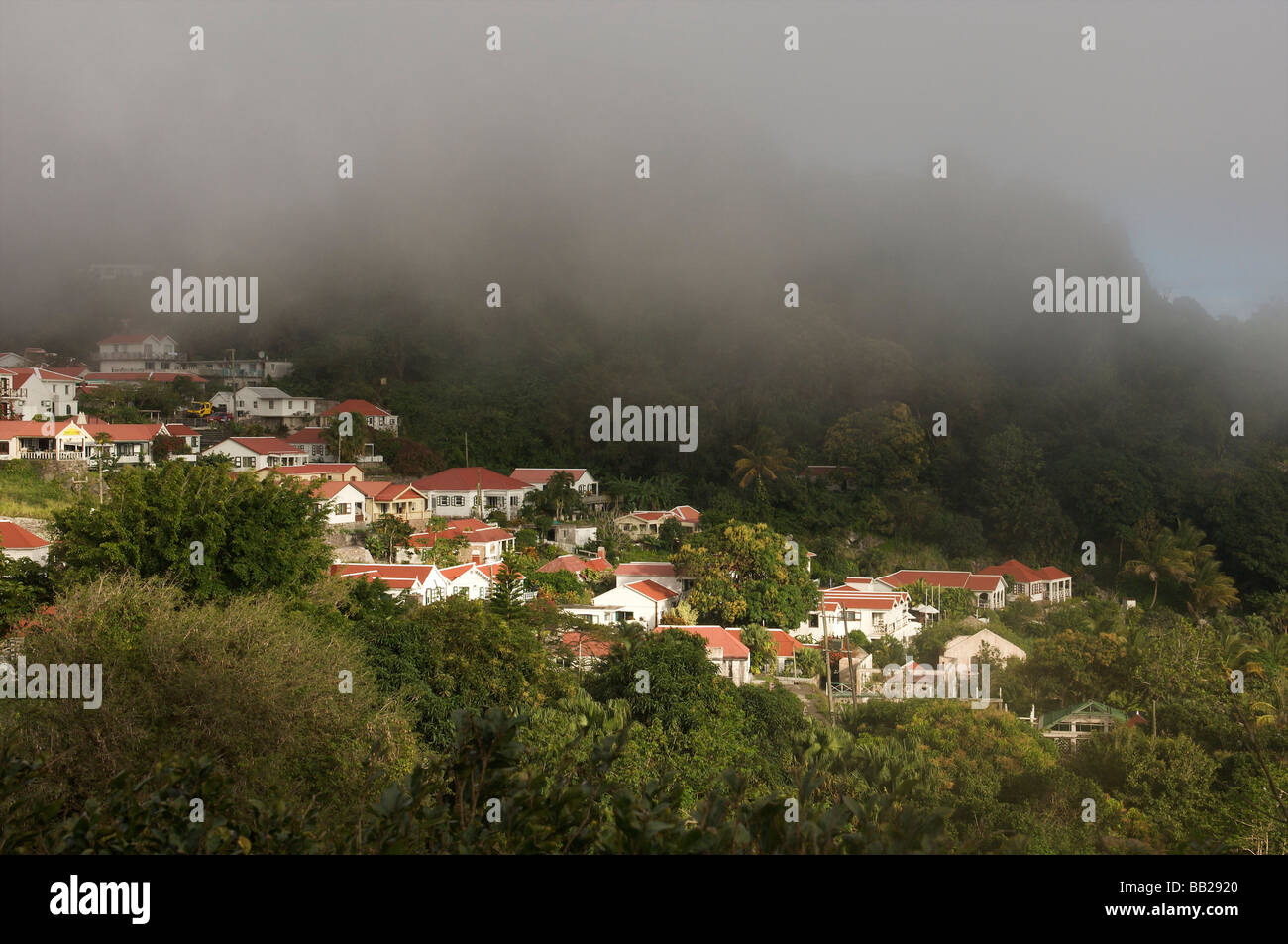 Saba Windwardside traditional architecture Stock Photo - Alamy