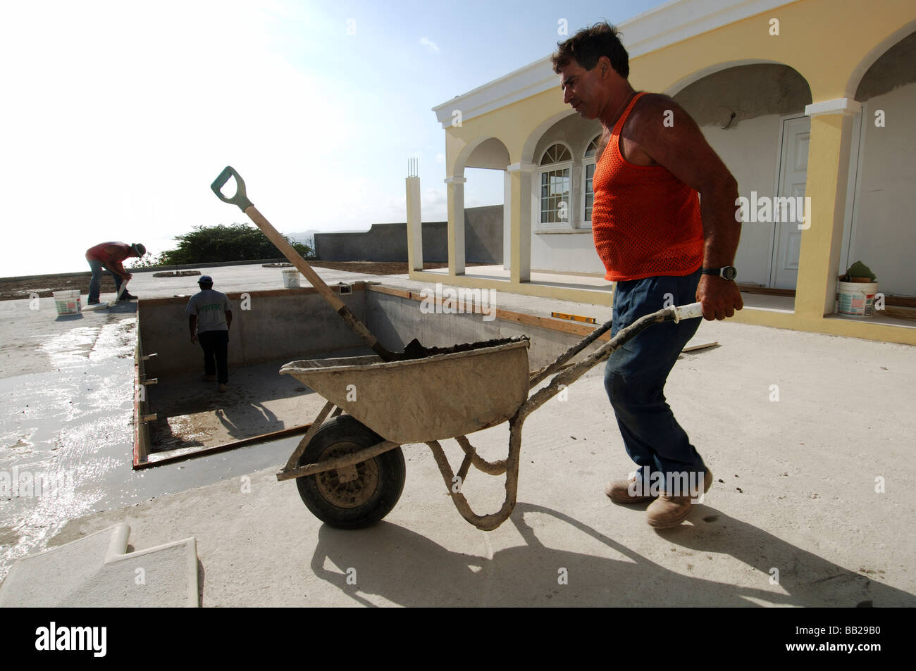 Netherlands Antilles Bonaire south american construction workers ...