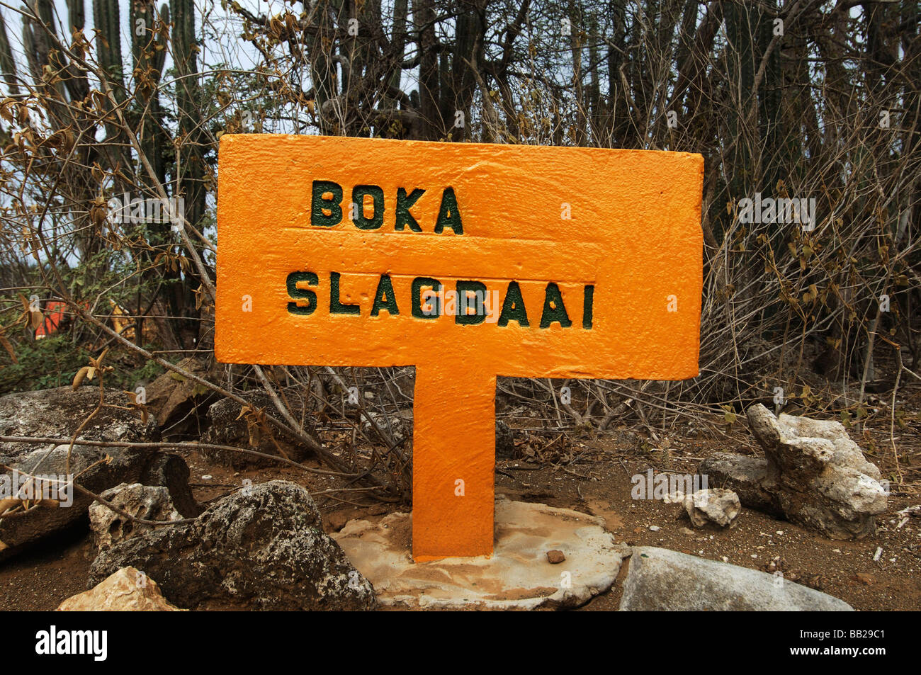 Netherlands Antilles Bonaire sign of the Washington Slagbaai National ...