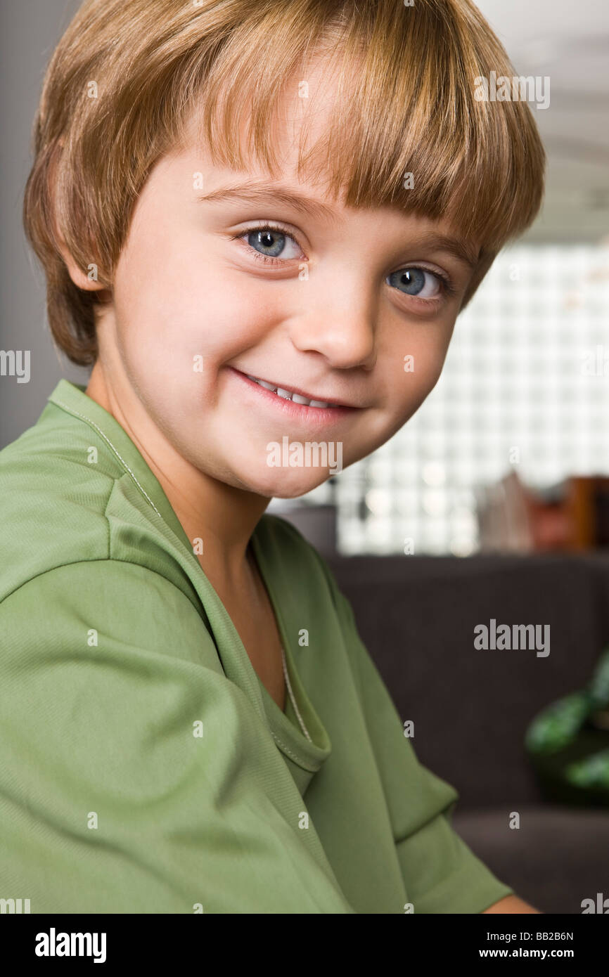 Portrait of a boy smiling Stock Photo - Alamy