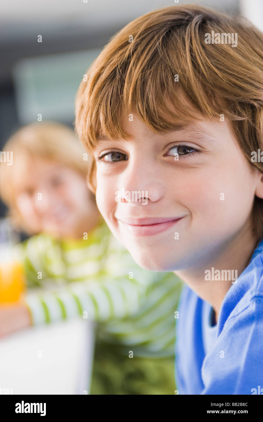 Portrait of a boy smiling Stock Photo - Alamy