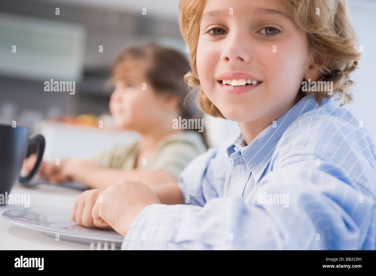 Portrait of a boy smiling Stock Photo - Alamy