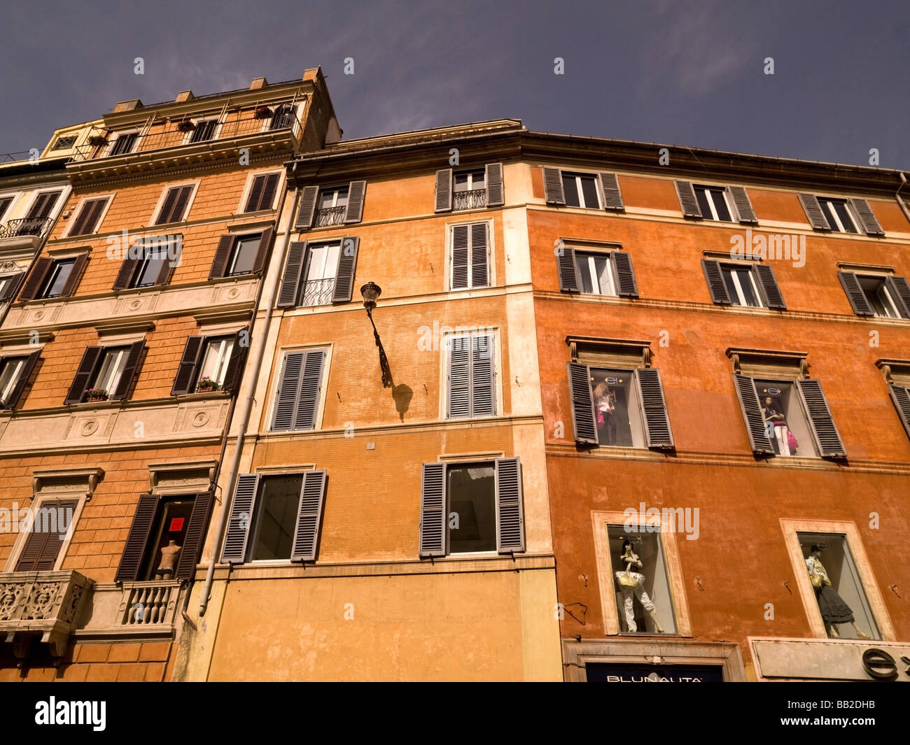 Apartment buildings of old town, low angle view; Rome, Italy Stock ...