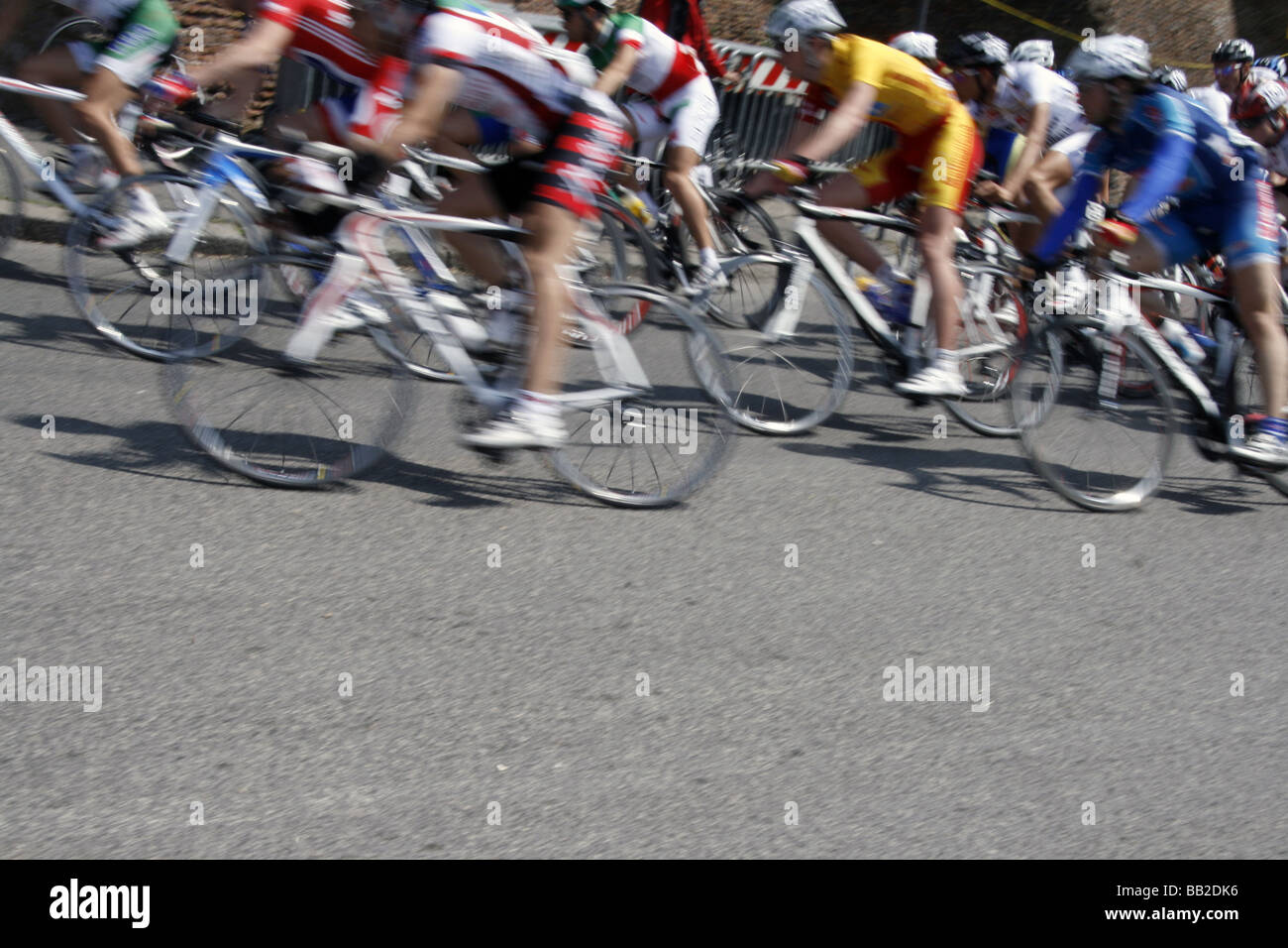professional bike riders in road street race in city town Stock Photo ...