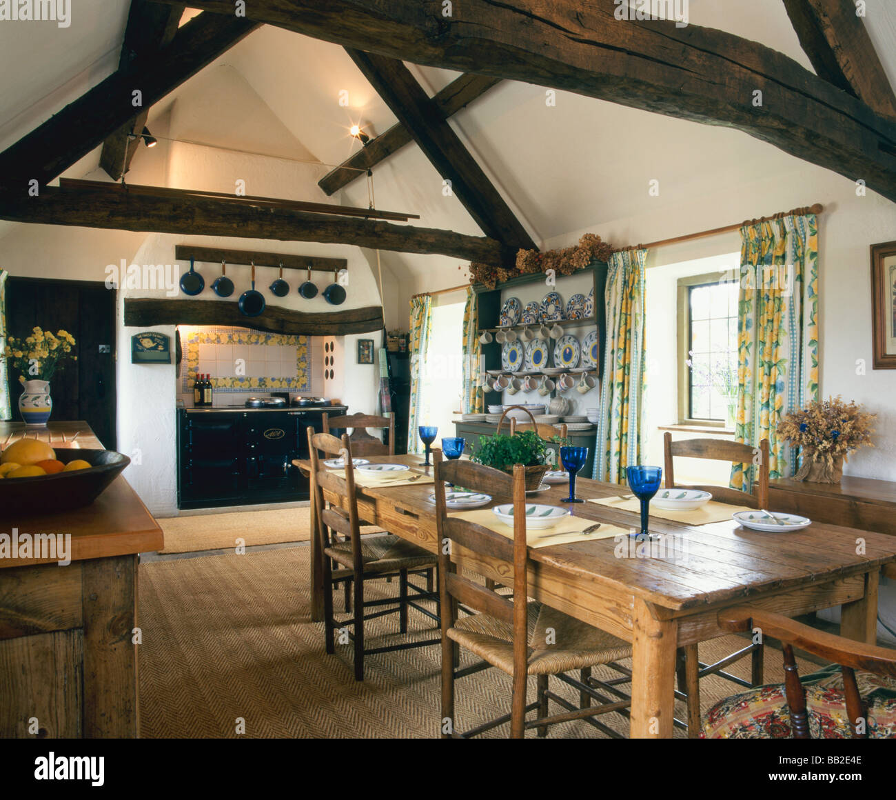 UK house interior, kitchen dining room Stock Photo - Alamy