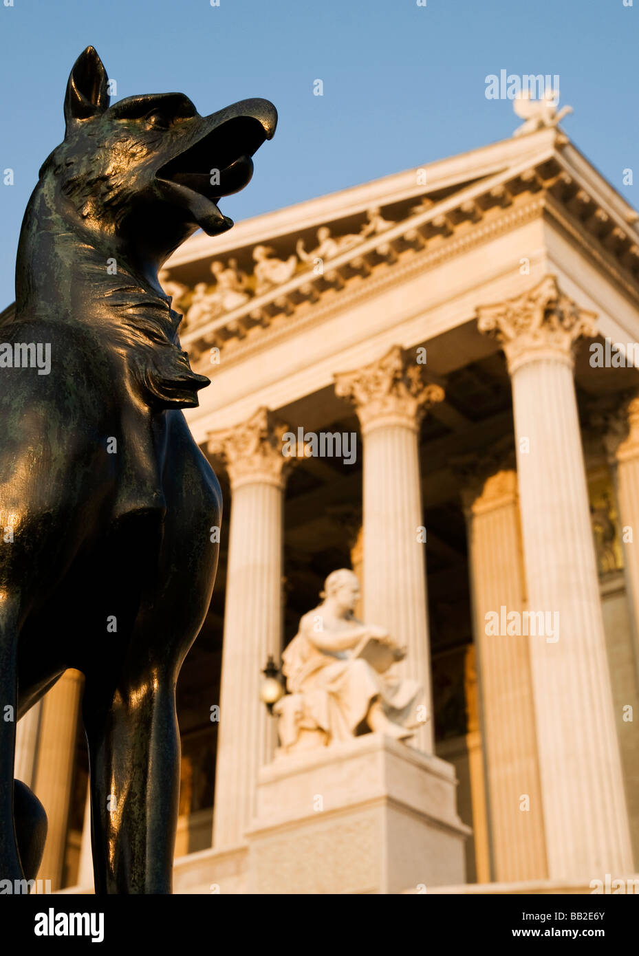 mysterious statue of a half dog half bird in front of parliament in ...