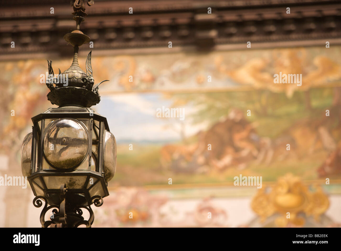 ROMANIA, Sinaia. Lamp detail at 19th Century Peles Castle. (RF Stock ...
