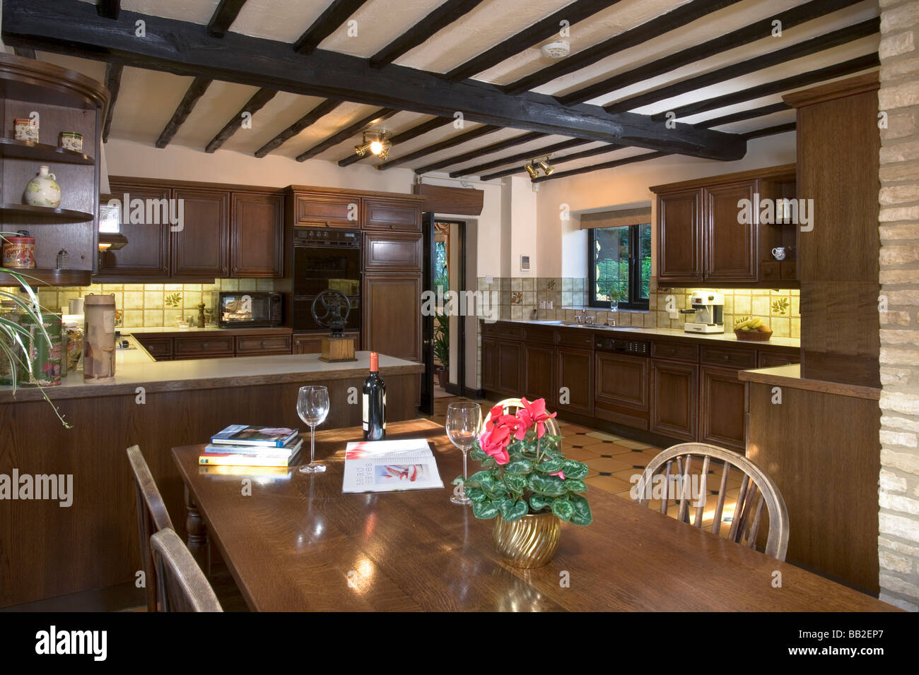 UK. A house interior, kitchen dining room Stock Photo - Alamy