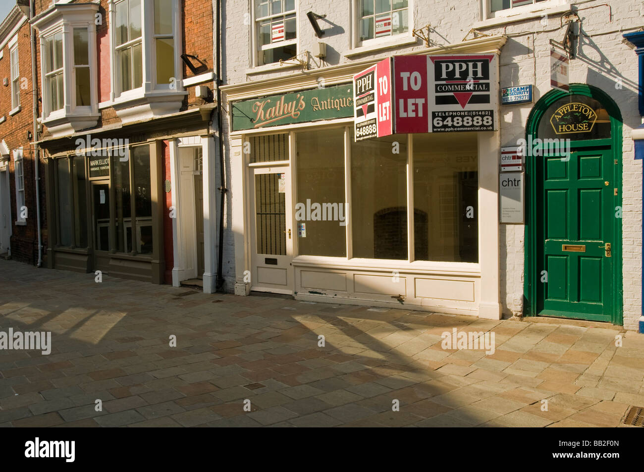 Empty shops in Wednesday Market Beverley East Yorkshire Stock Photo - Alamy