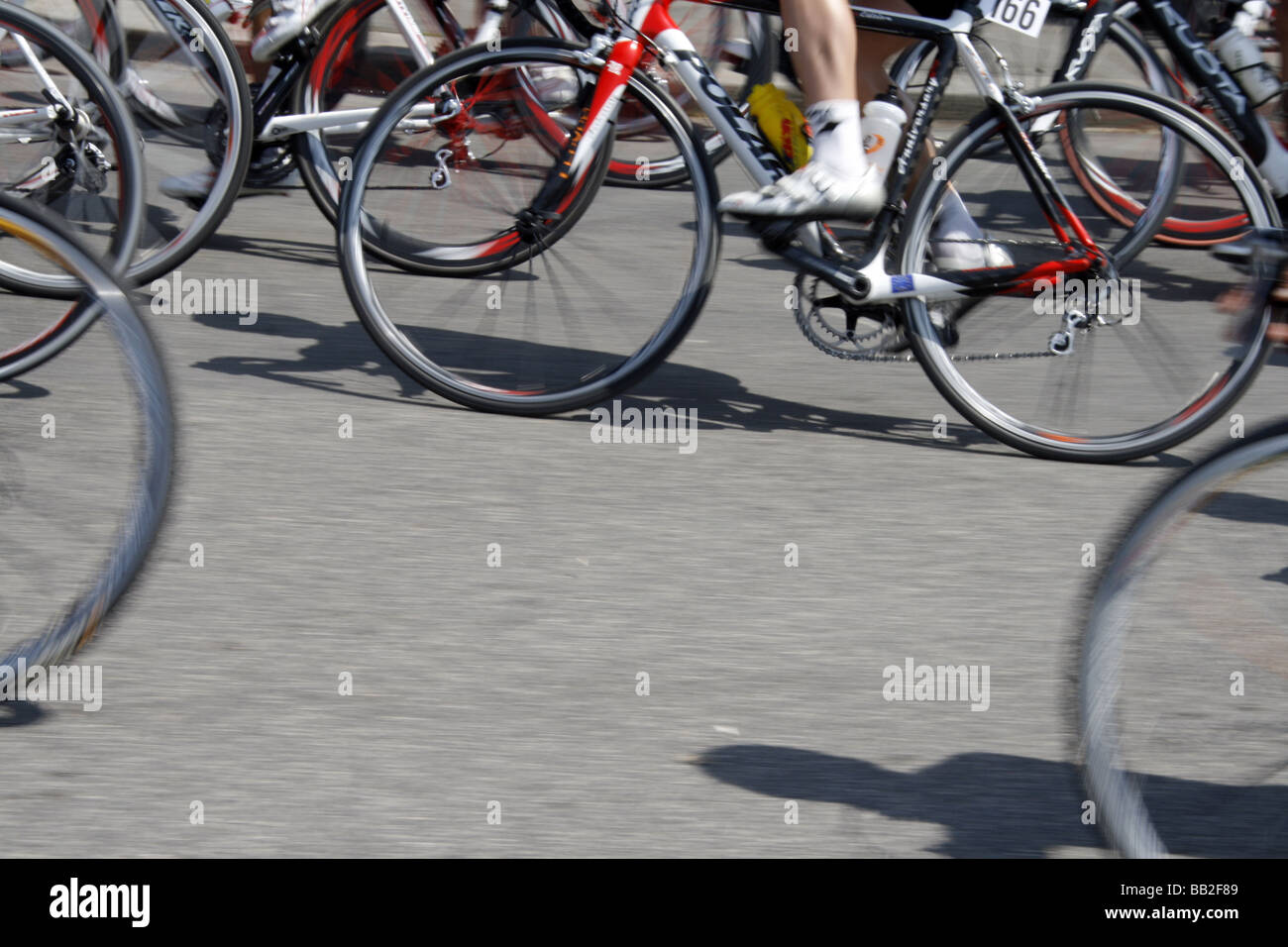 professional bike riders in road street race in city town Stock Photo ...