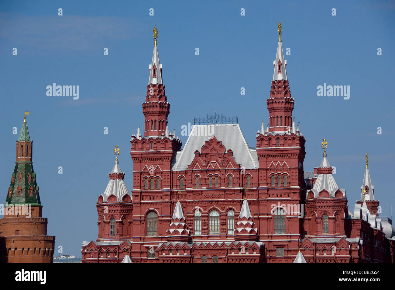 Russia, Moscow, Red Square (aka Market Square). Red brick building that ...