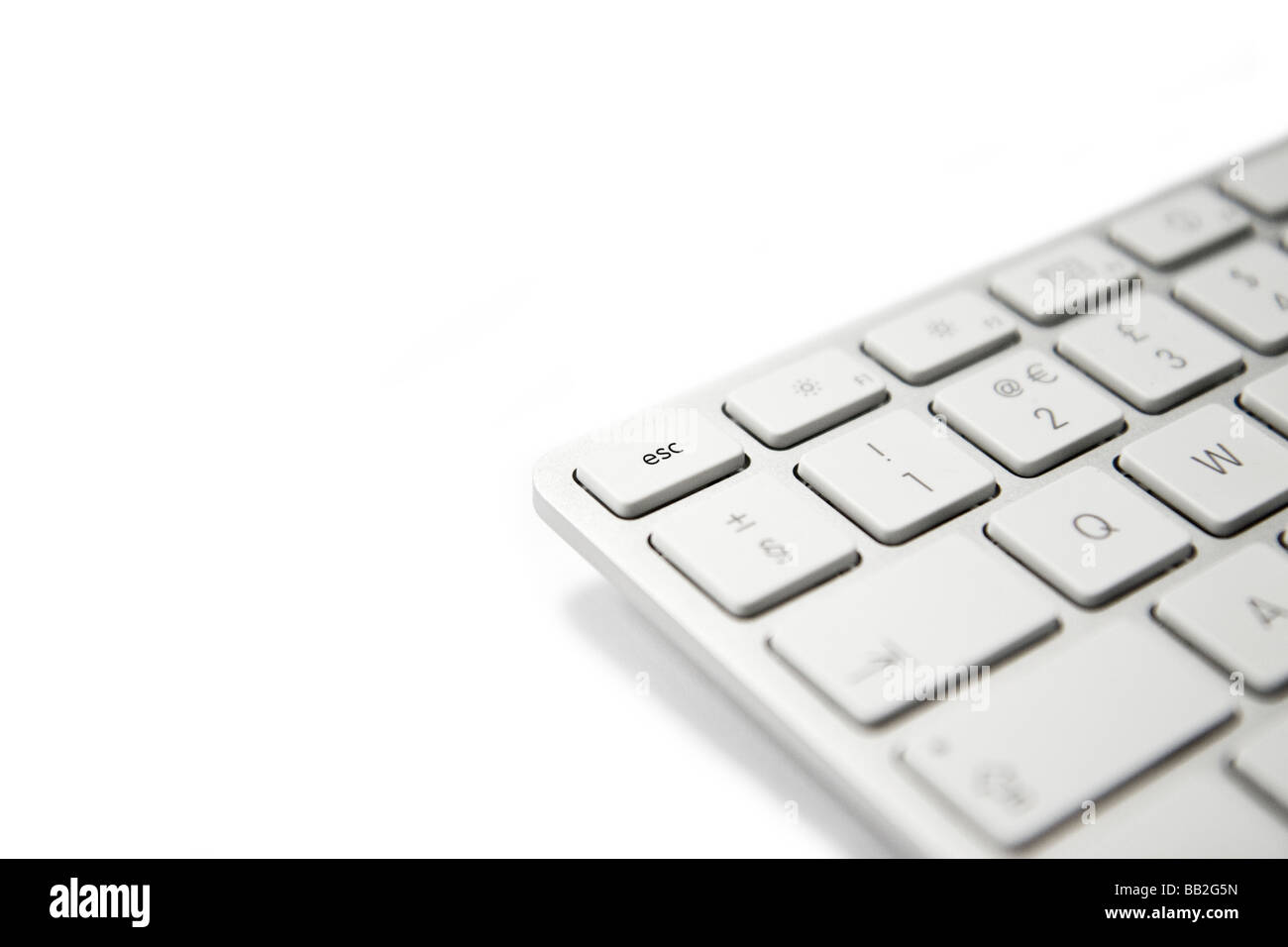 Modern white computer keyboard isolated on white background with ...
