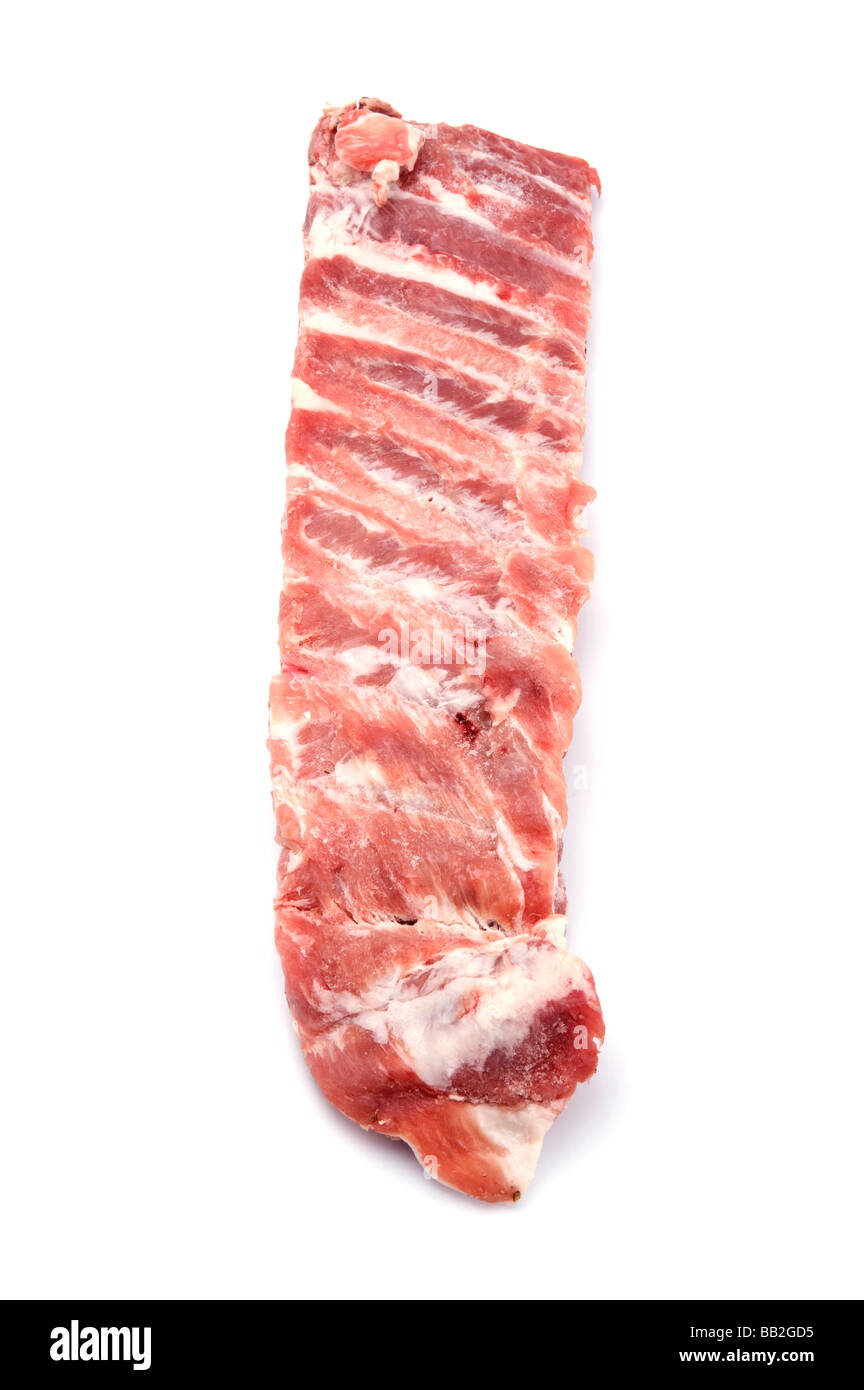 object on white food raw pork rib Stock Photo - Alamy