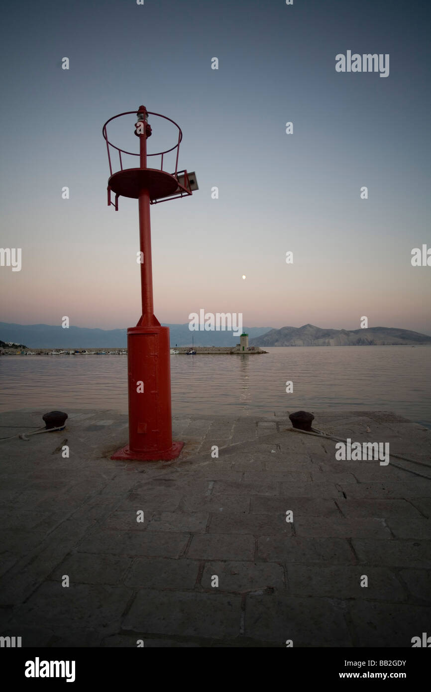 Traveling Croatia; A red light marks the dock Stock Photo - Alamy