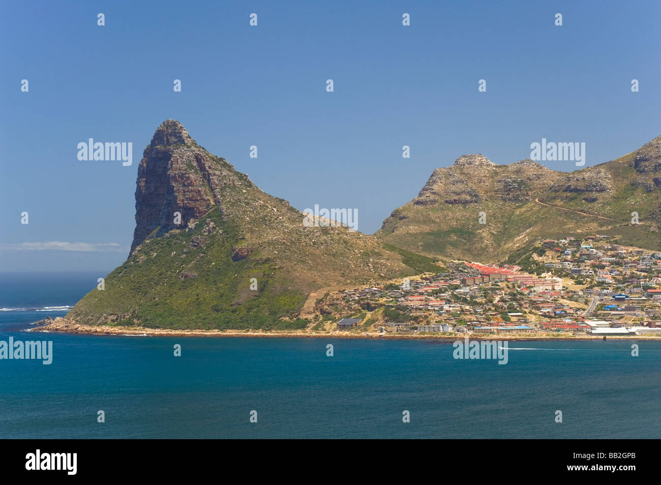View of the Sentinel and Hout Bay from the East Fort. Cape Town, South ...