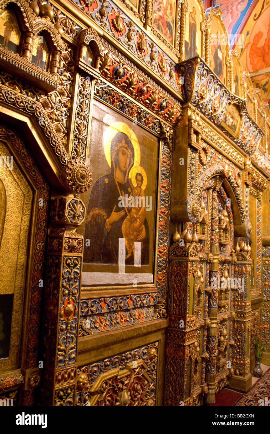 Russia, Moscow, Red Square. St. Basil's Cathedral . Ornate chapel ...