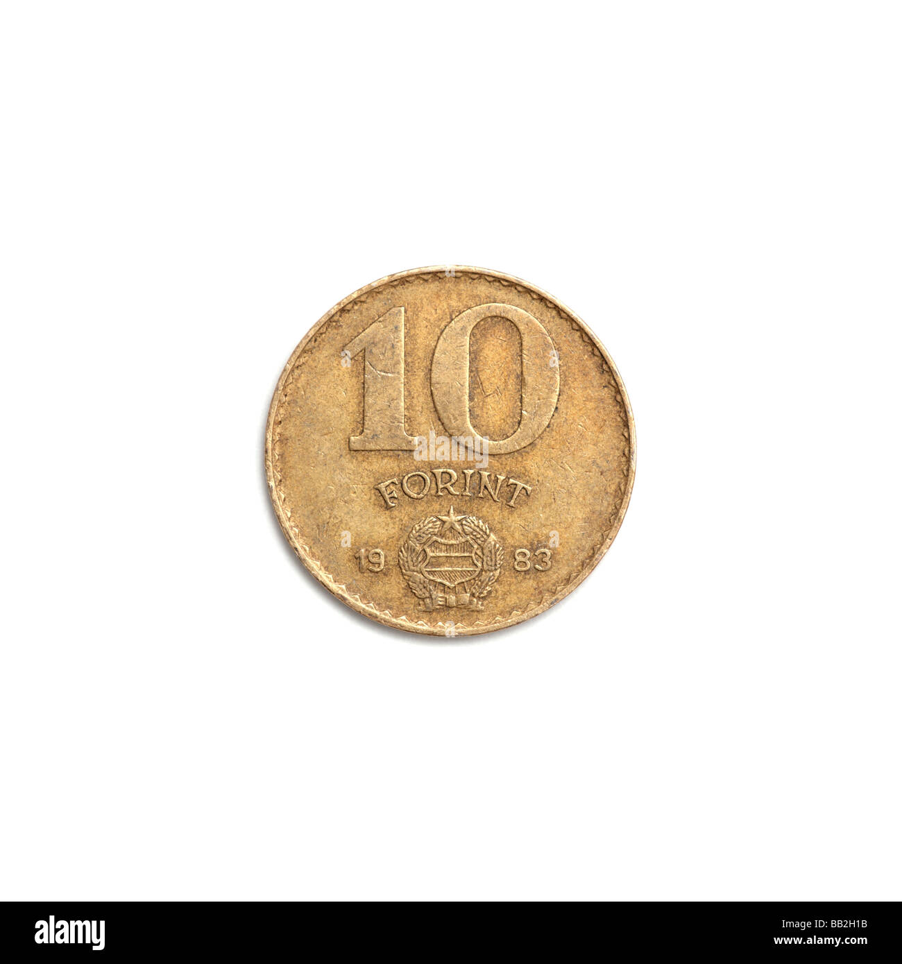 Hungarian 10 Forint coin Stock Photo - Alamy