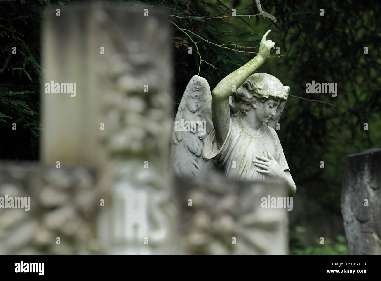 Monuments in the Victorian cemetery at Brookwood Surrey England UK ...
