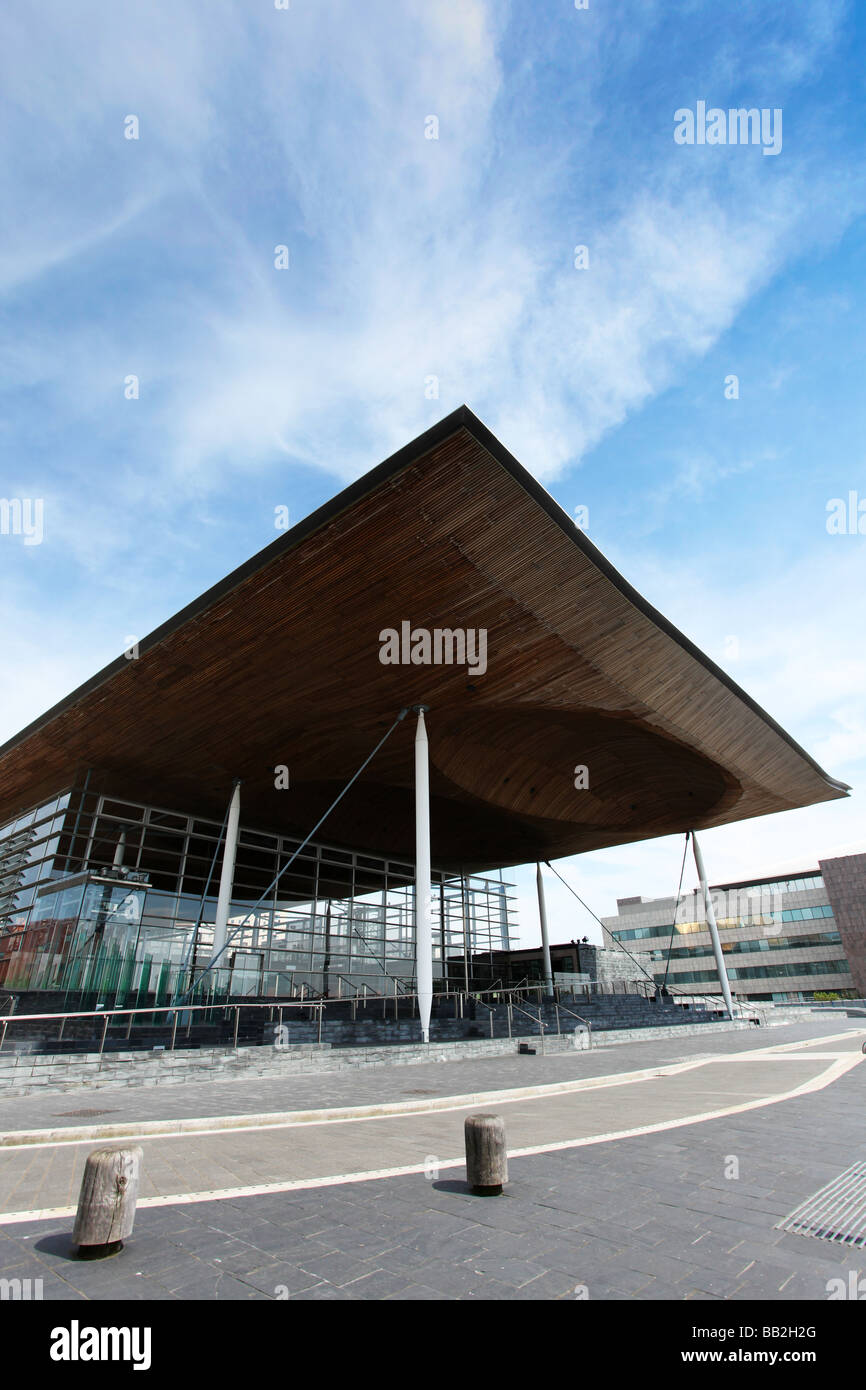The Welsh National Assembly Government building overlooking Cardiff Bay ...