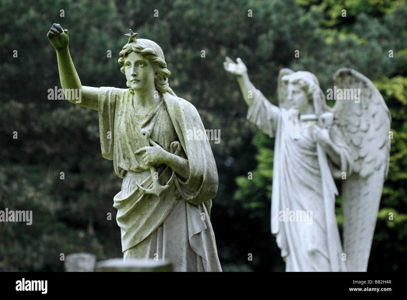 Monuments in the Victorian cemetery at Brookwood Surrey England UK ...