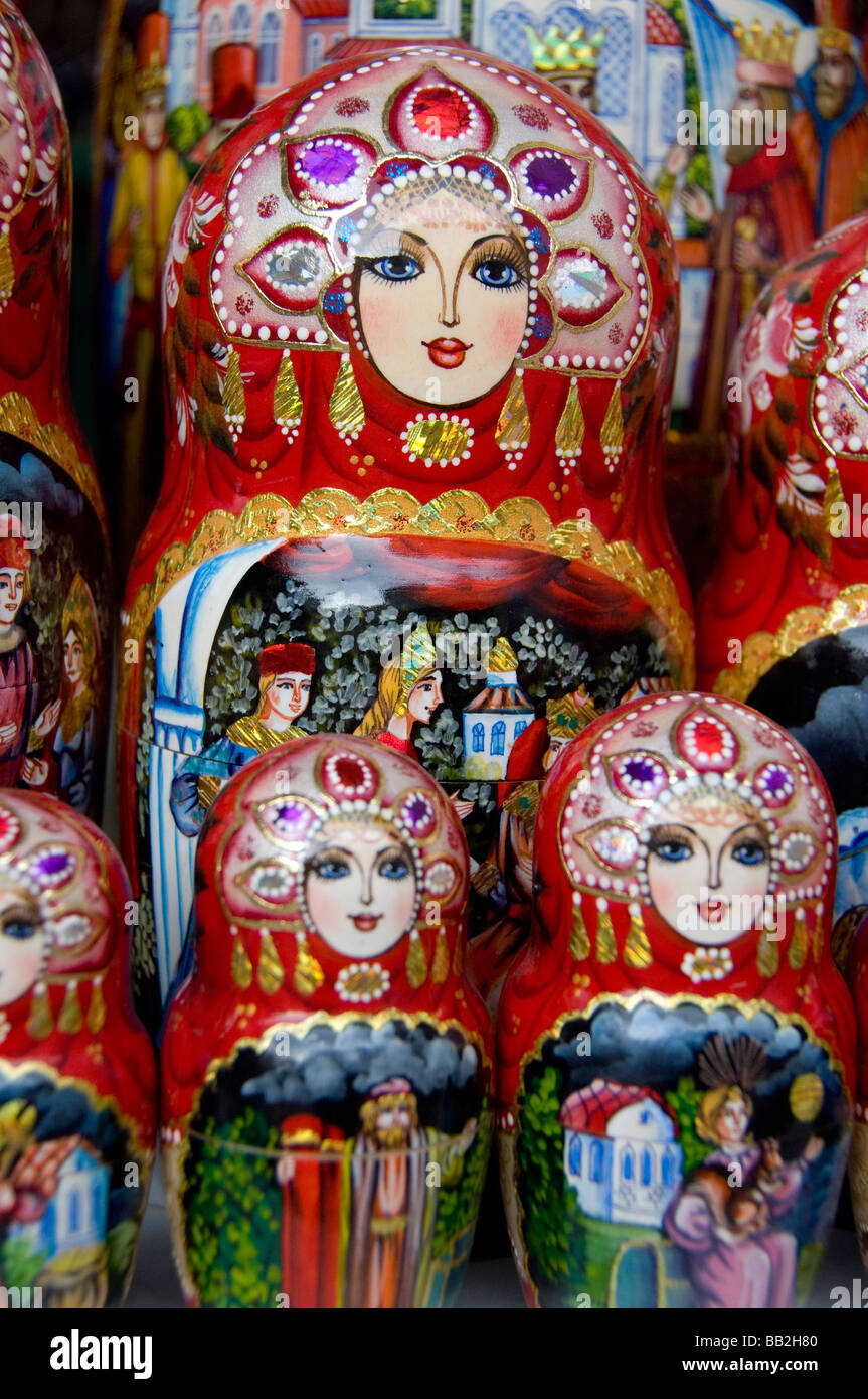 Russia Moscow Typical Russian Handicrafts Wooden Matryoshka Nesting