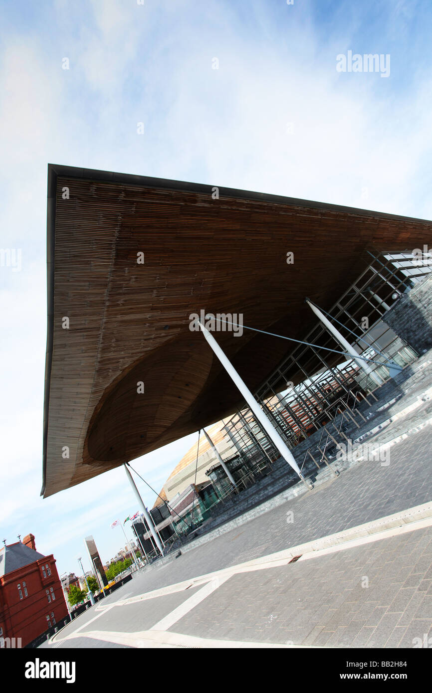 The Welsh National Assembly Government building overlooking Cardiff Bay ...