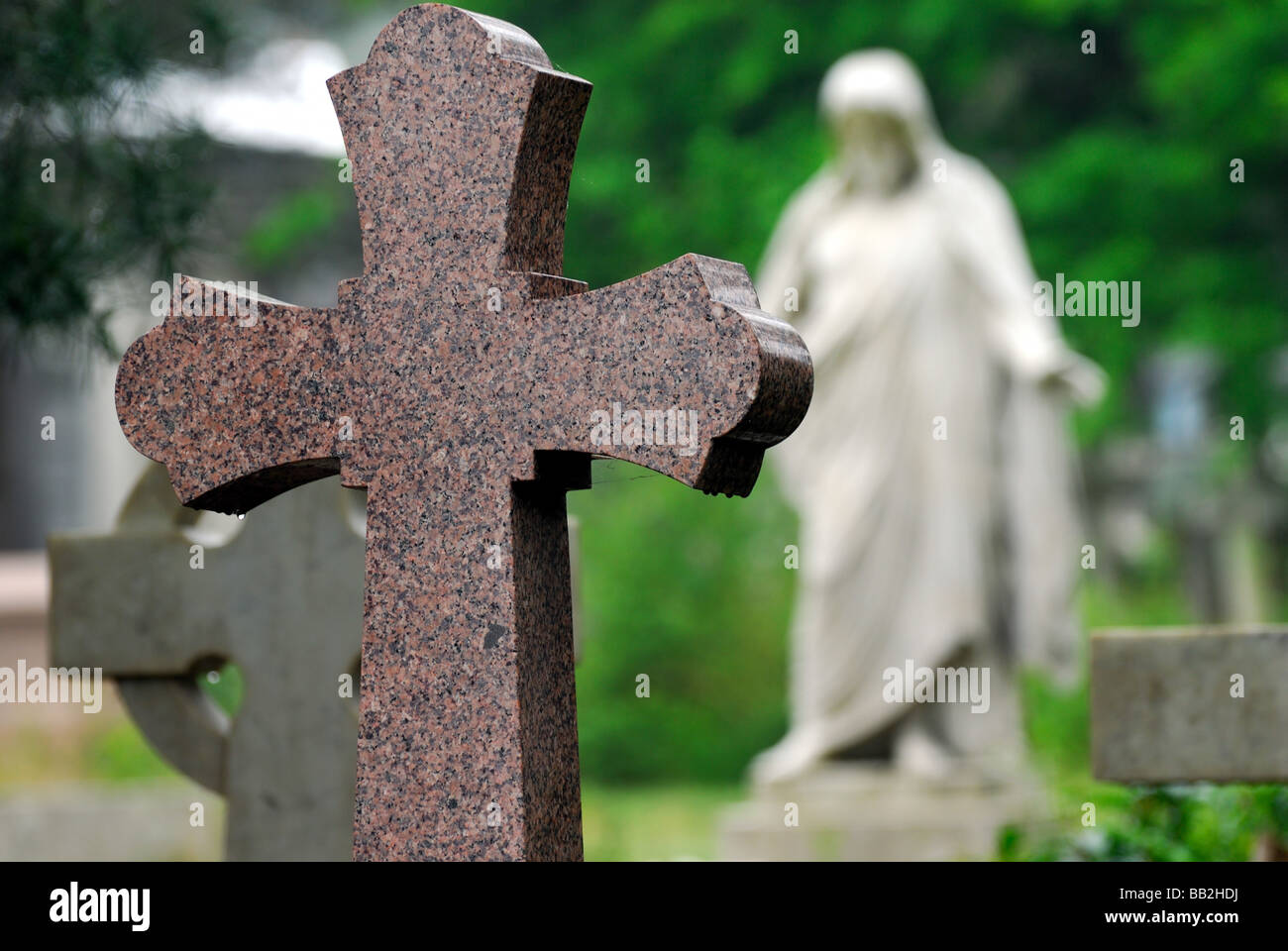 Monuments in the Victorian cemetery at Brookwood Surrey England UK ...