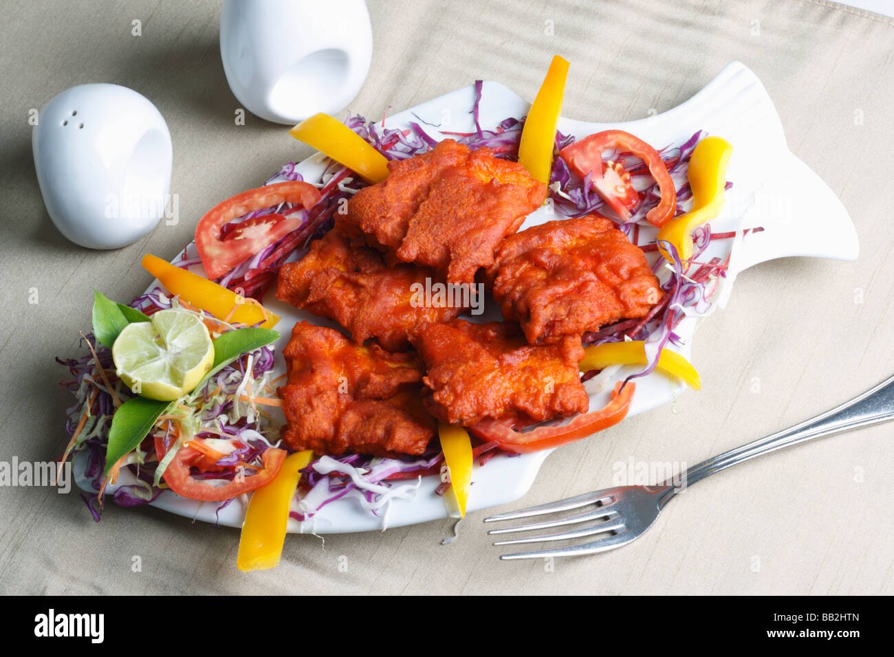 Fish Kebab is a snack made of grilled fish Stock Photo - Alamy