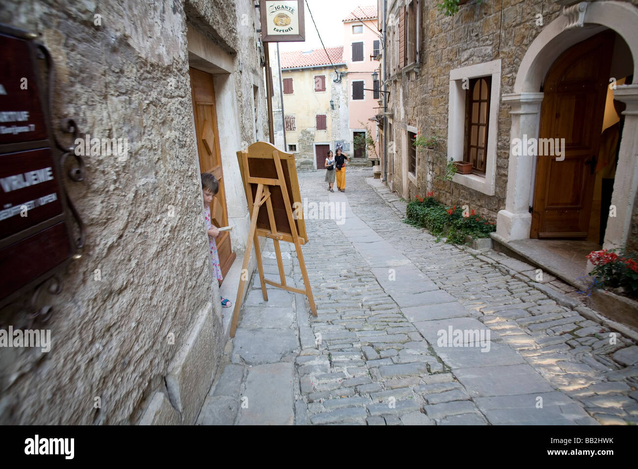 Traveling Croatia; The stone streets and buildings of medieval Rovinj ...