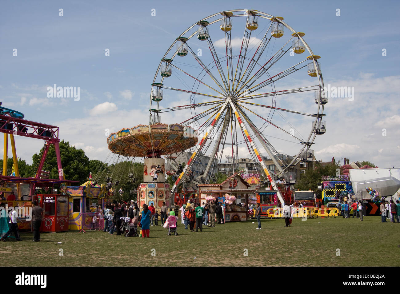traditional british fair big wheel attraction fairground bengali ...