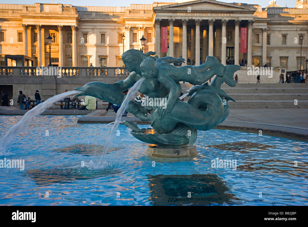 fountains at Trafalgar Square, City of London, UK Stock Photo - Alamy
