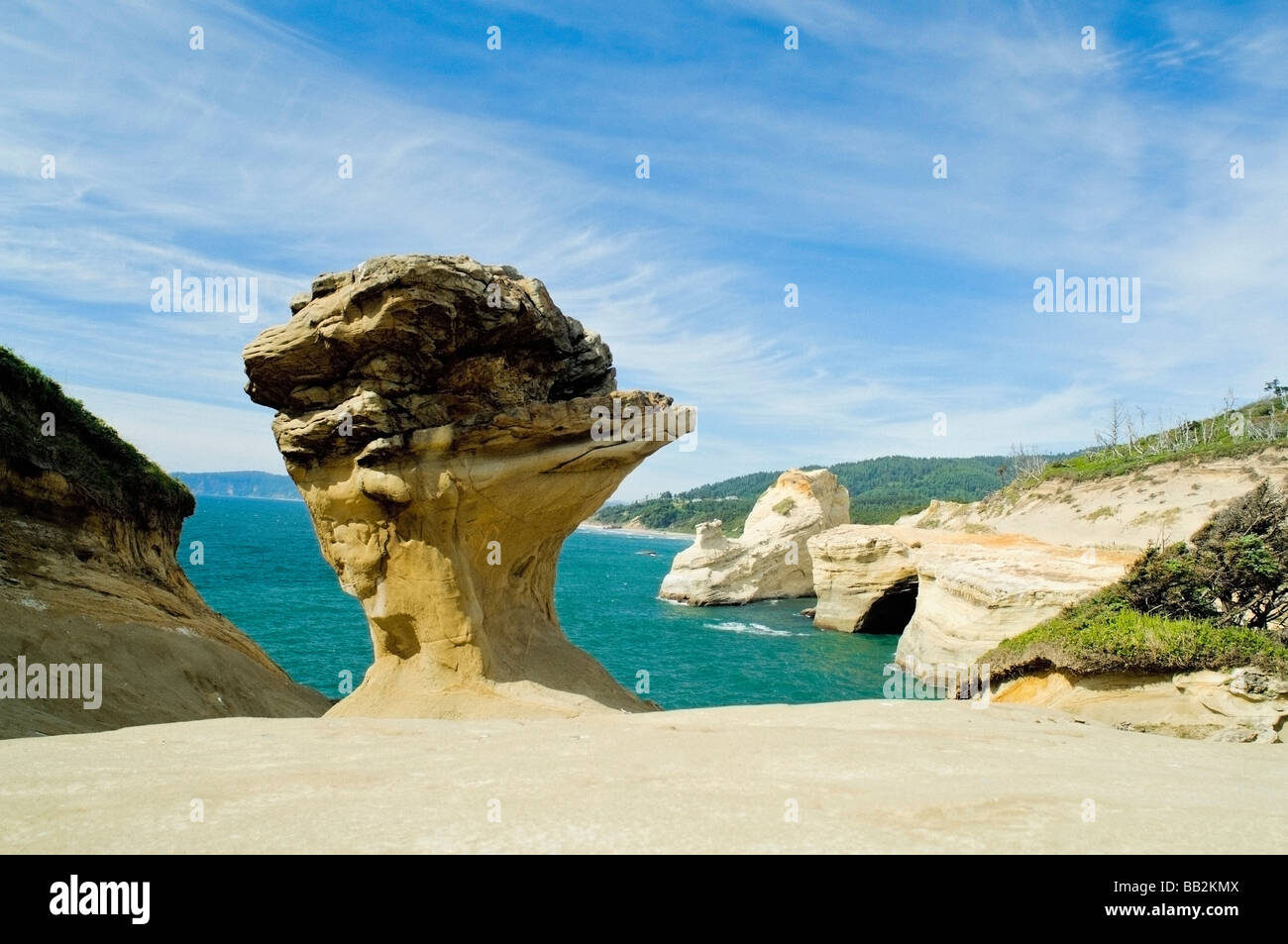 Sculpted Sandstone Rock at Cape Kiwanda State Park; Pacific City ...